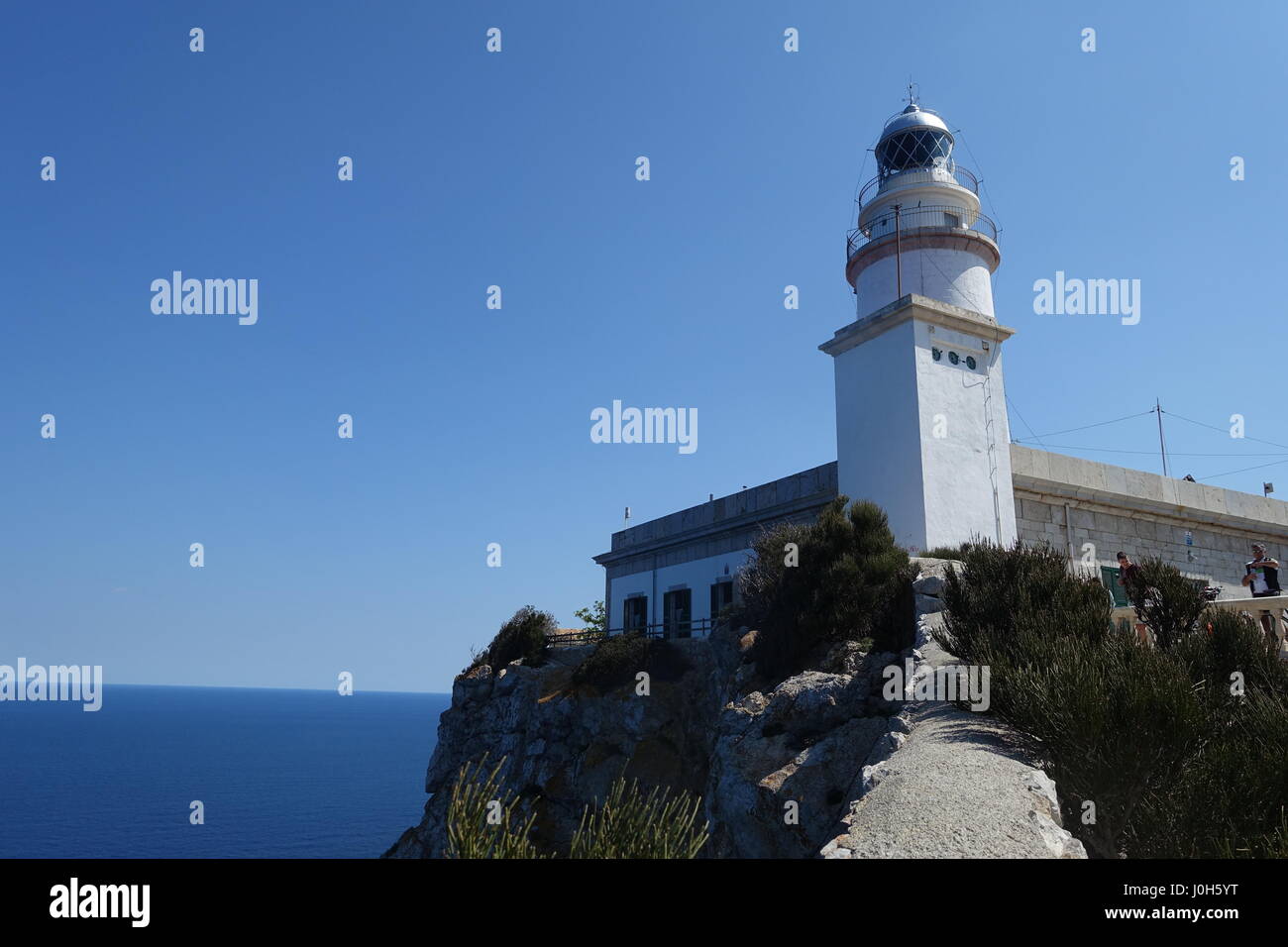 Mallorca, Spain. 3rd Apr, 2017. The white lighthouse on the Cap de ...