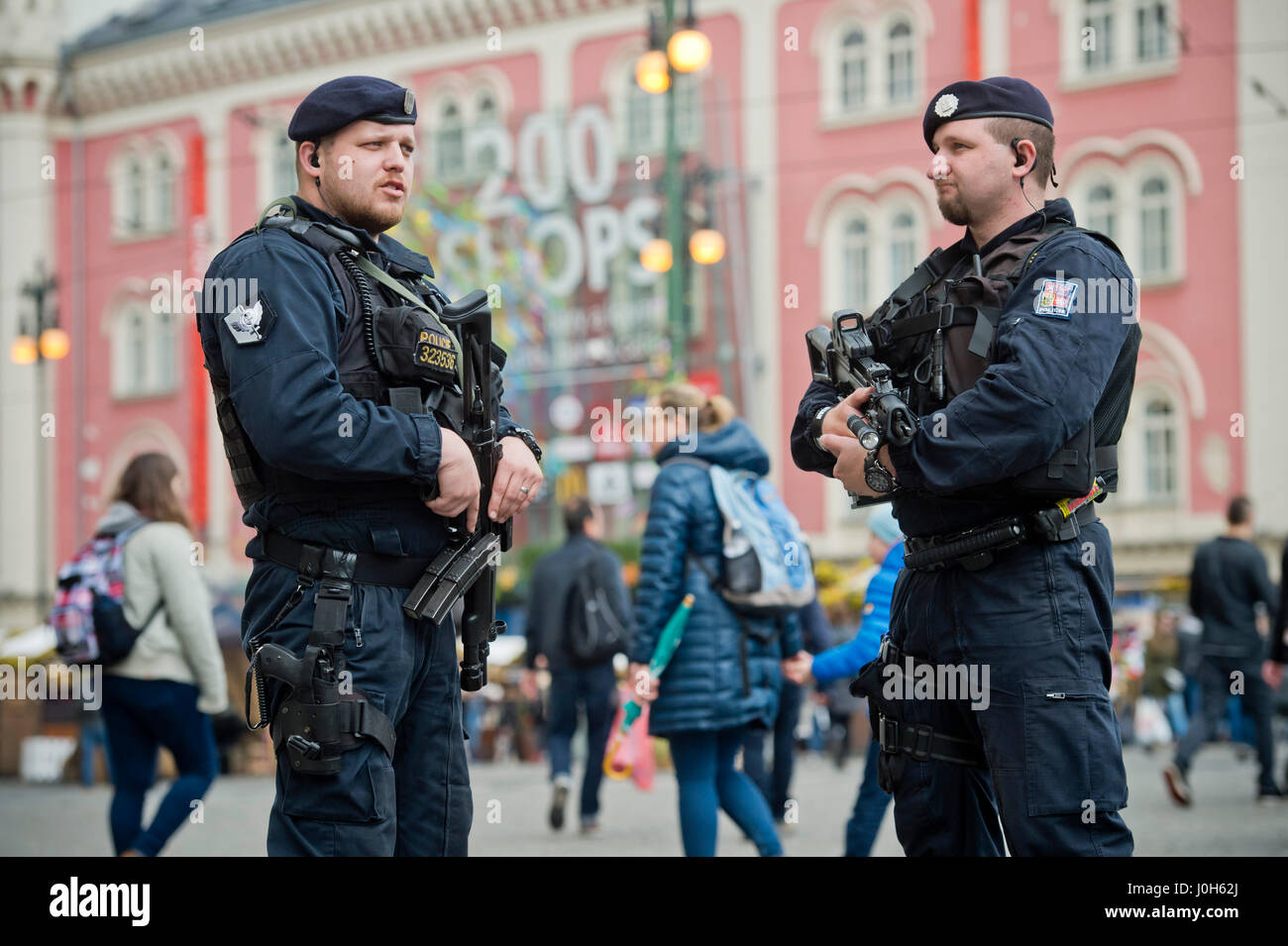 Prague, Czech Republic. 13th Apr, 2017. Over 500 police officers armed ...