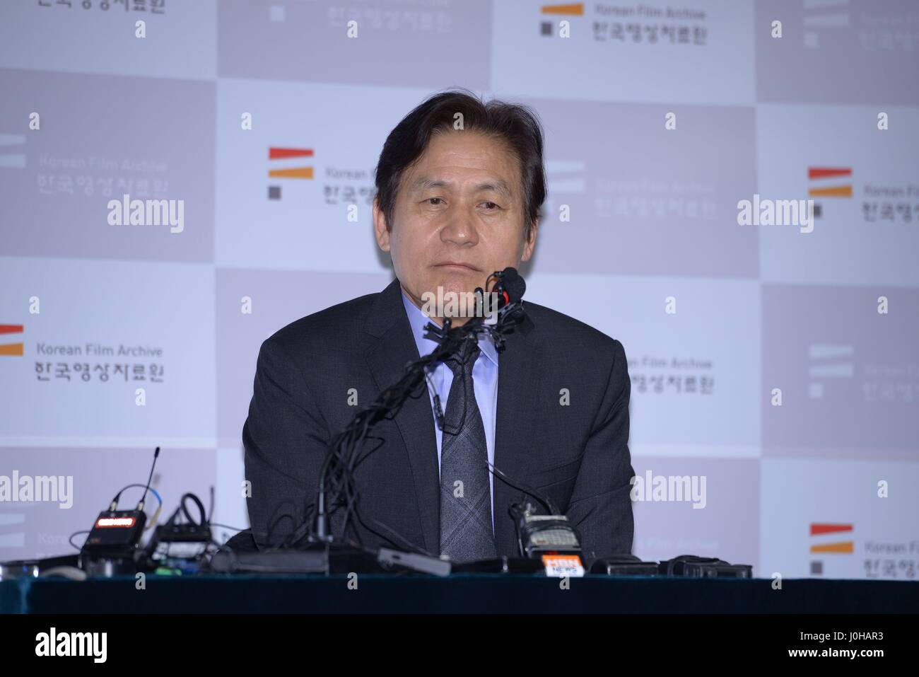 Seoul, Korea. 13th Apr, 2017. Byung ho Son and Dong Kun Jang attend the ...