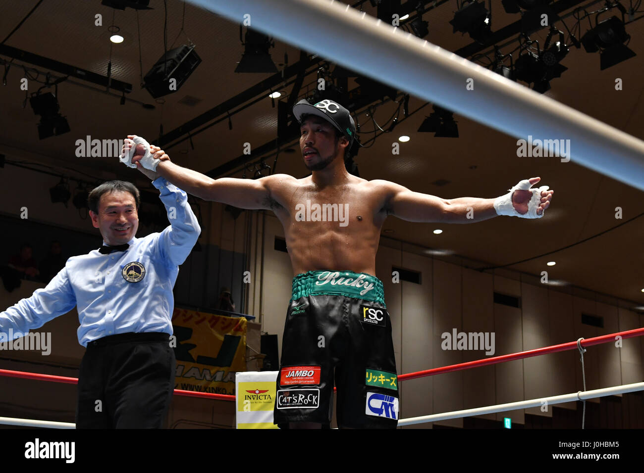 Tokyo, Japan. 10th Apr, 2017. (R-L) Rikki Naito (JPN), Kazutoshi ...