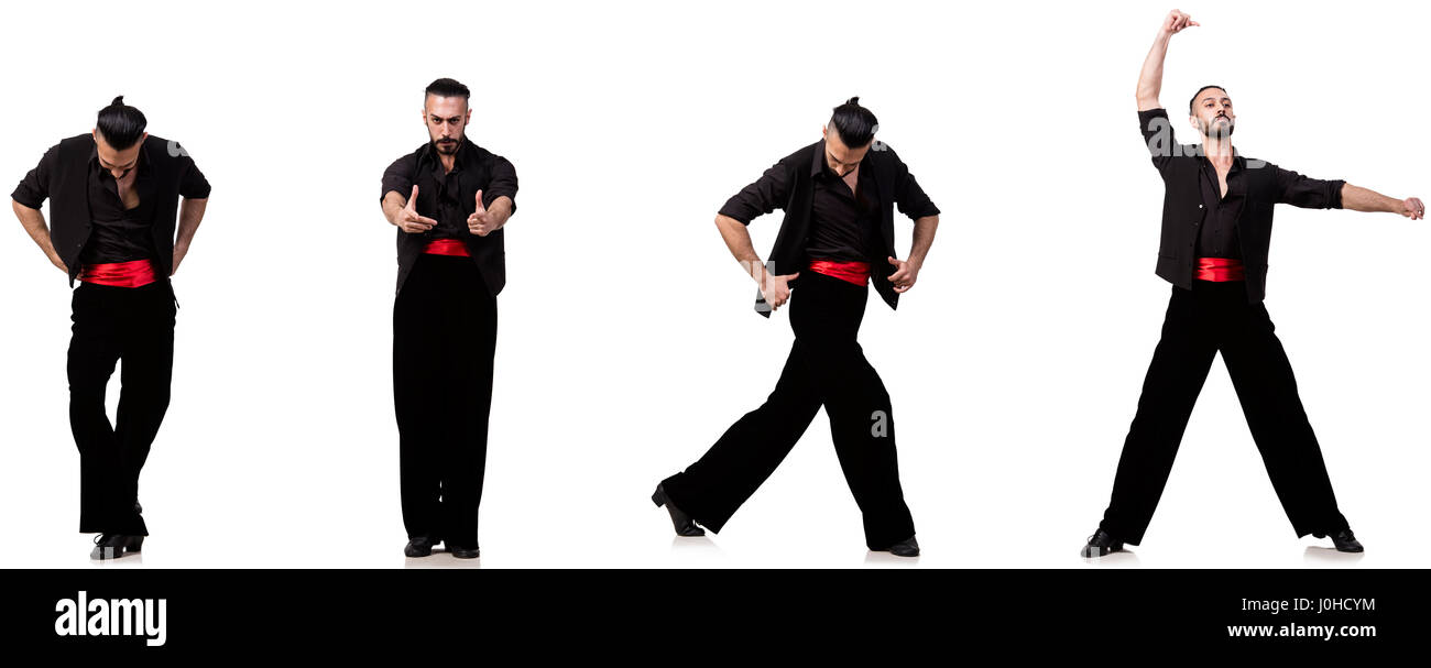 Spanish dancer in various poses on white Stock Photo - Alamy