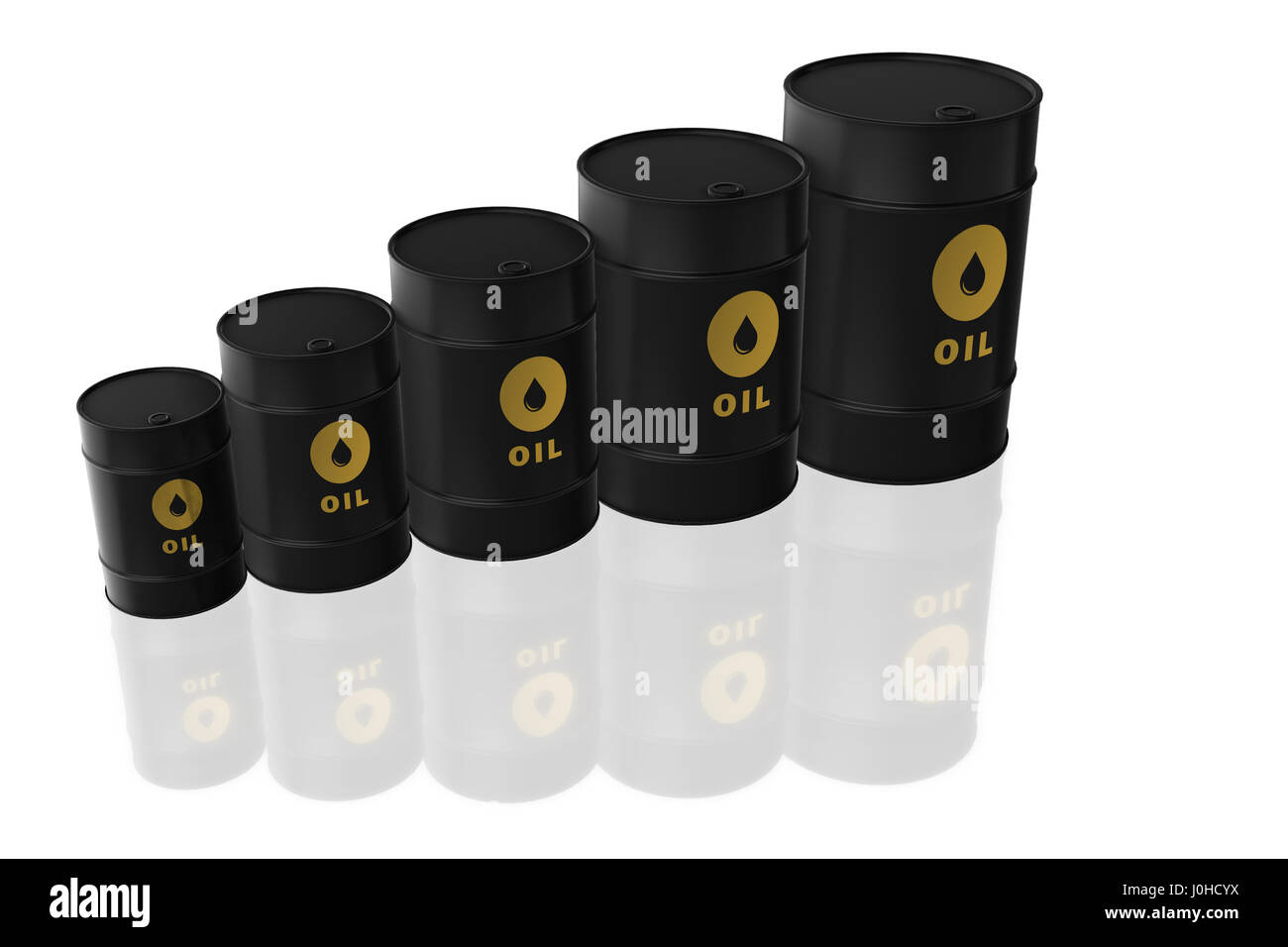 Oil barrels isolated on white - 3d rendering Stock Photo - Alamy