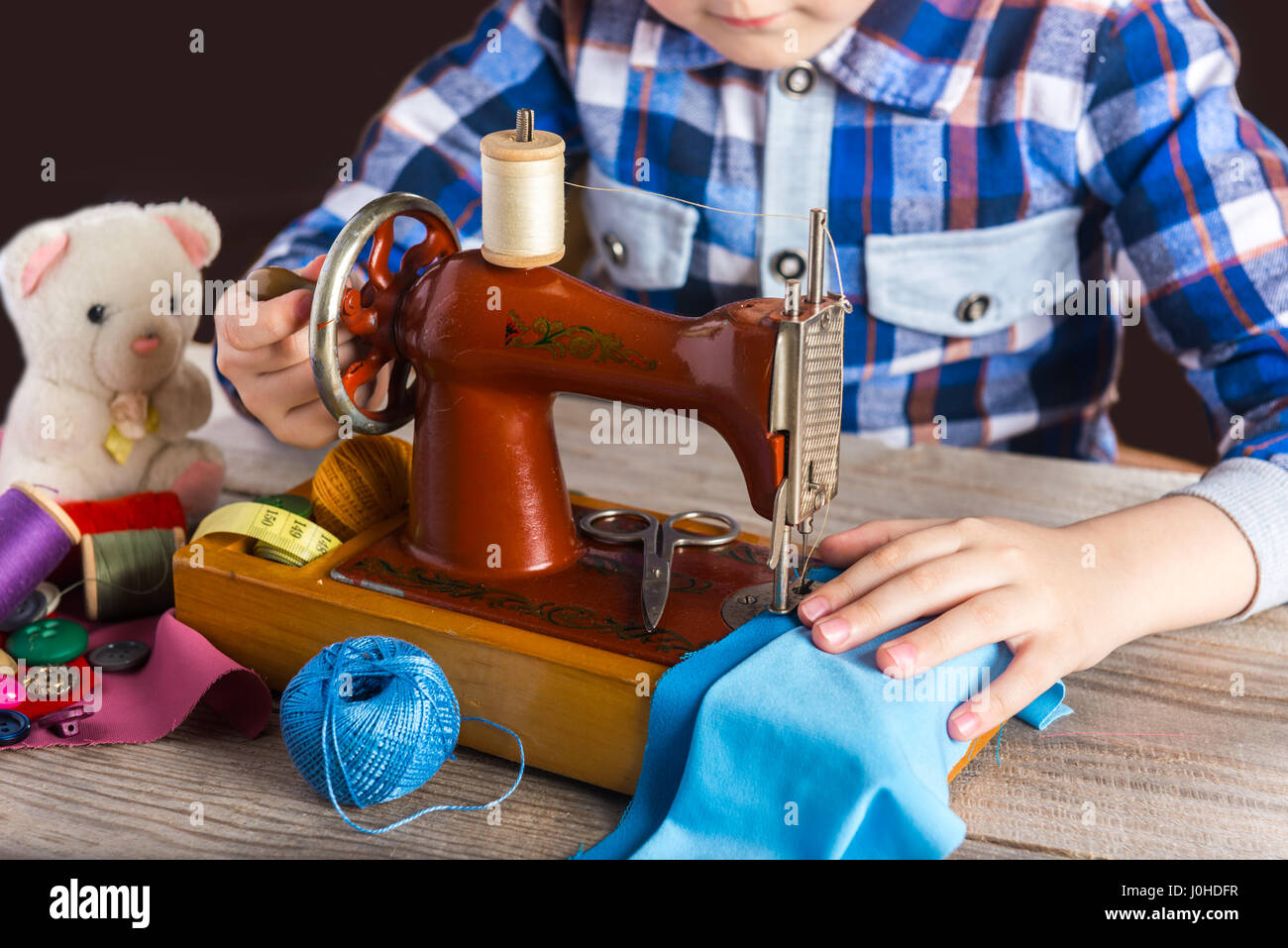 Children needlework sewing Stock Photo - Alamy