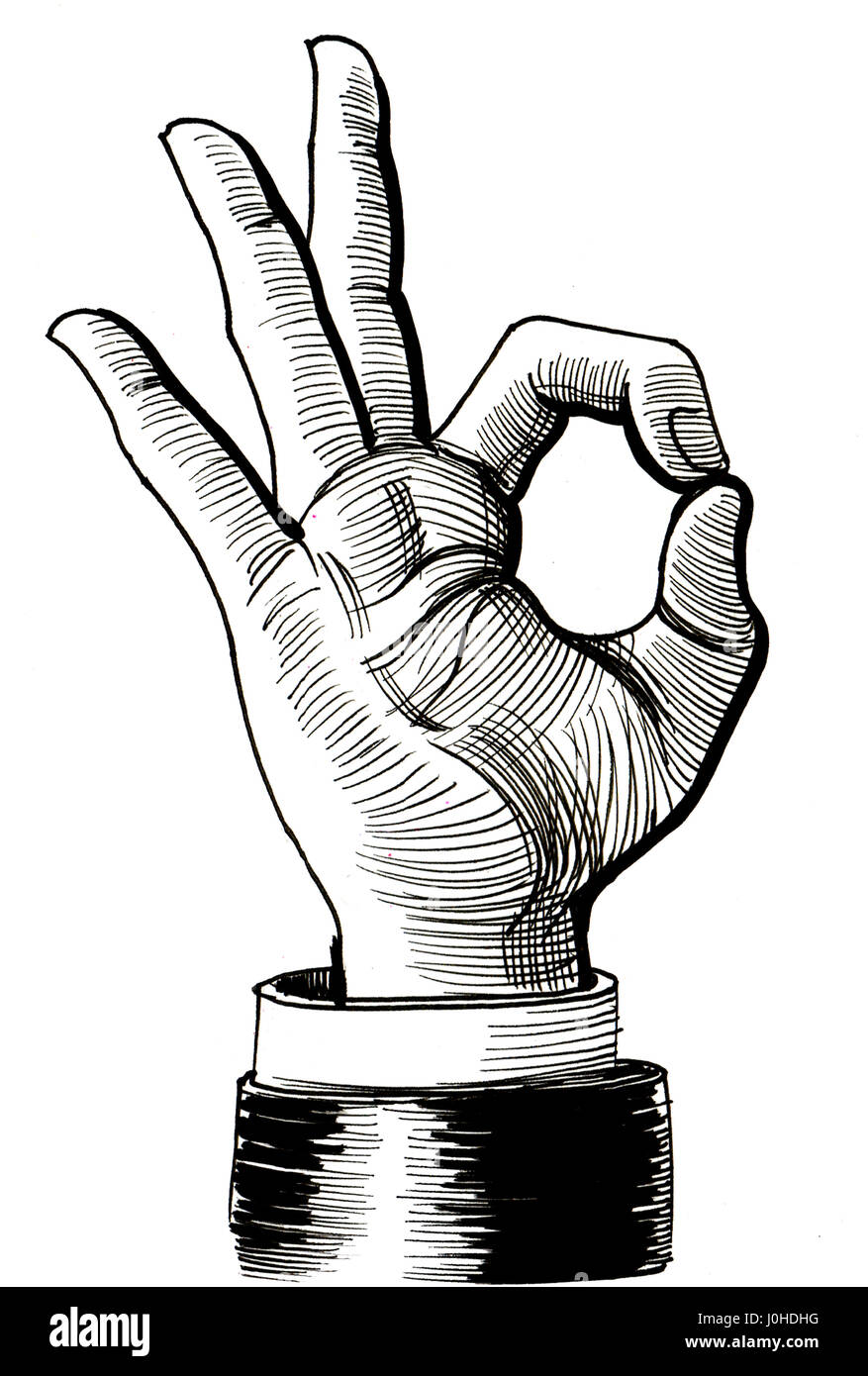 Hand showing an o.k. sign Stock Photo - Alamy