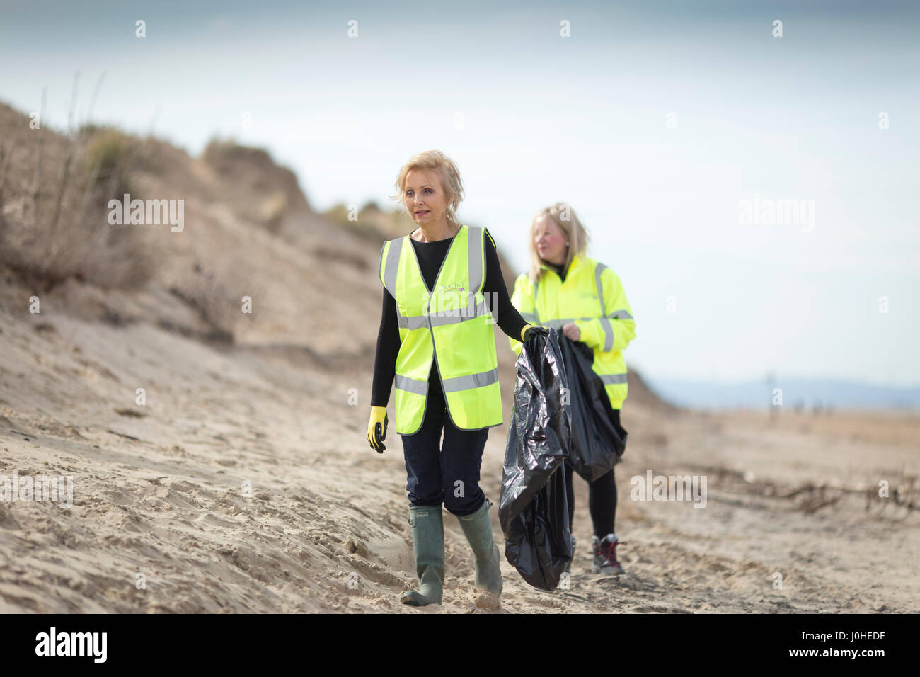 Litter pick on Formby beach UK Stock Photo - Alamy
