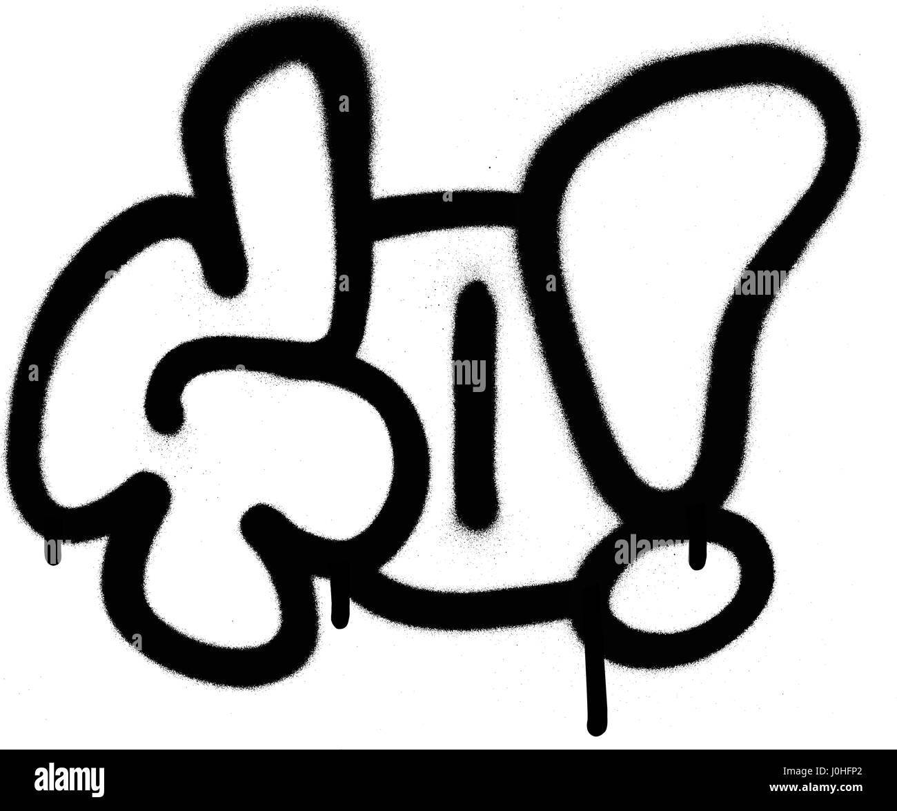 Graffiti Character Sprayed In Black Stock Photos & Graffiti Character ...