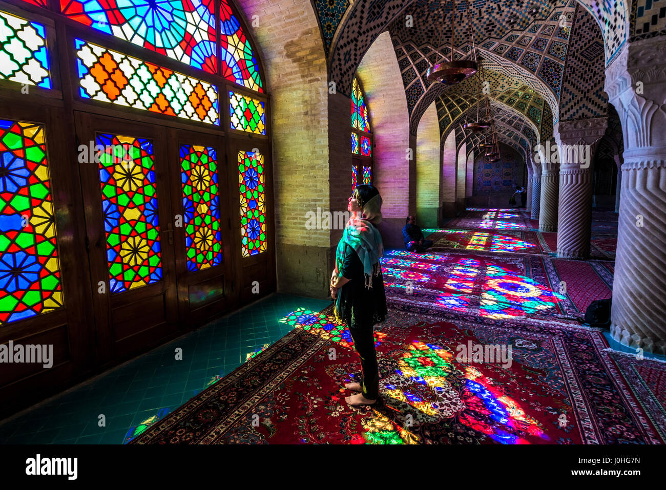 Interior of Pink Mosque (Nasir ol Molk Mosque) in Gowad-e-Araban ...