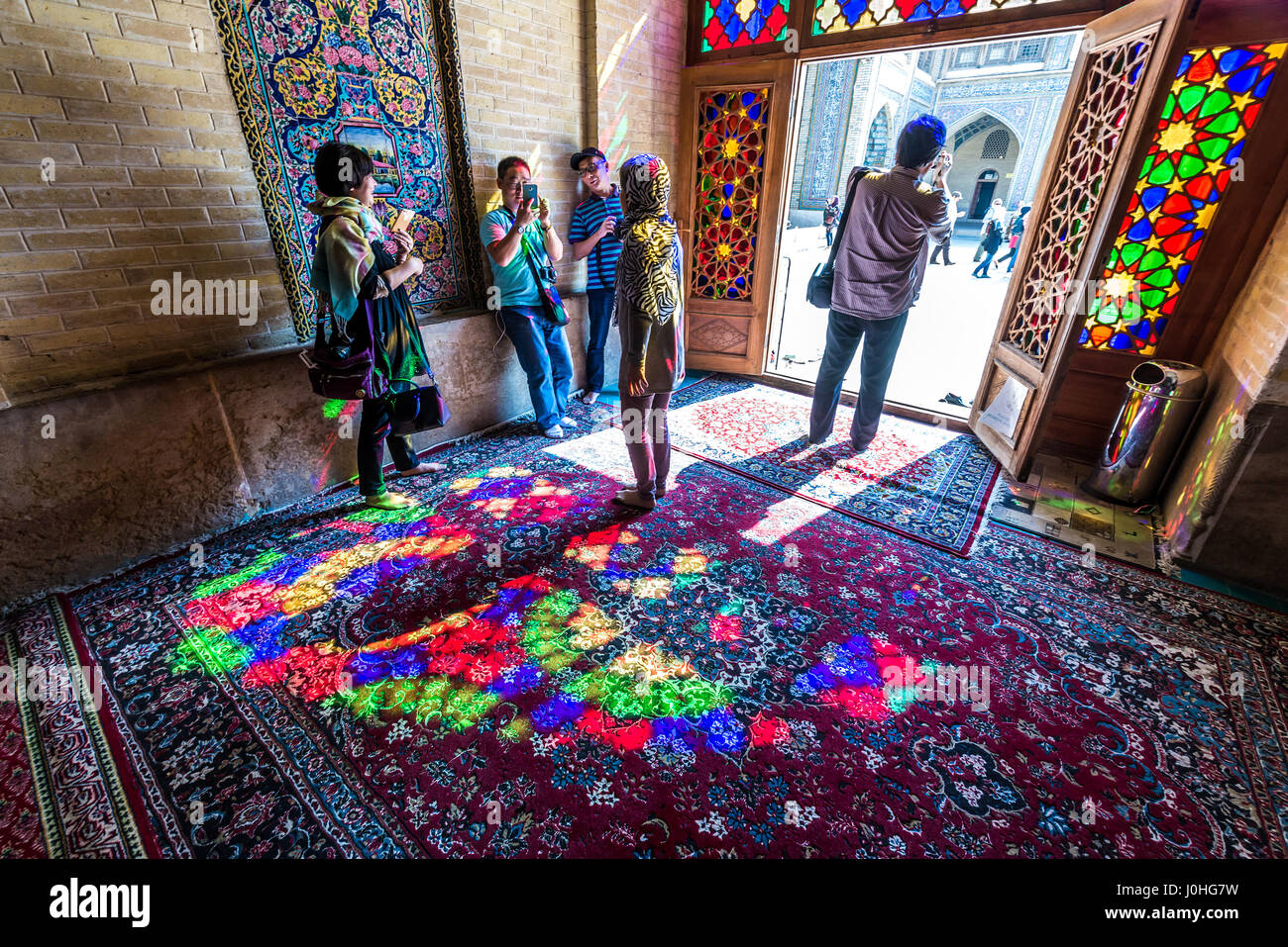 Interior of Pink Mosque (Nasir ol Molk Mosque) in Gowad-e-Araban ...
