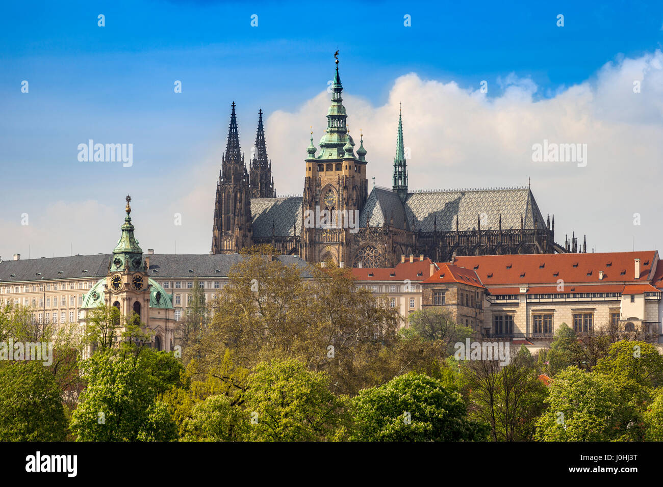 The main landmark of Prague: The Hradzany Castle. (Czechia Stock Photo ...
