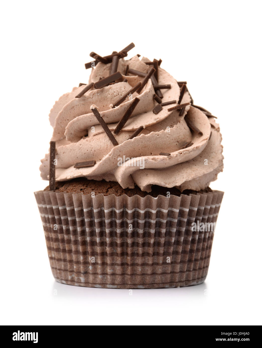 Chocolate cupcake isolated on white Stock Photo - Alamy