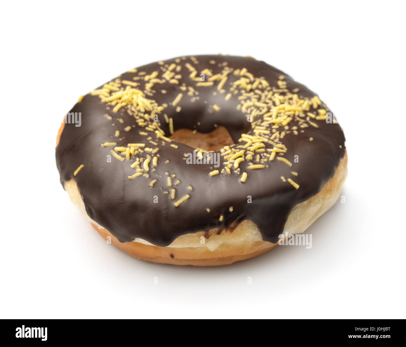 Chocolate donut isolated on white Stock Photo - Alamy