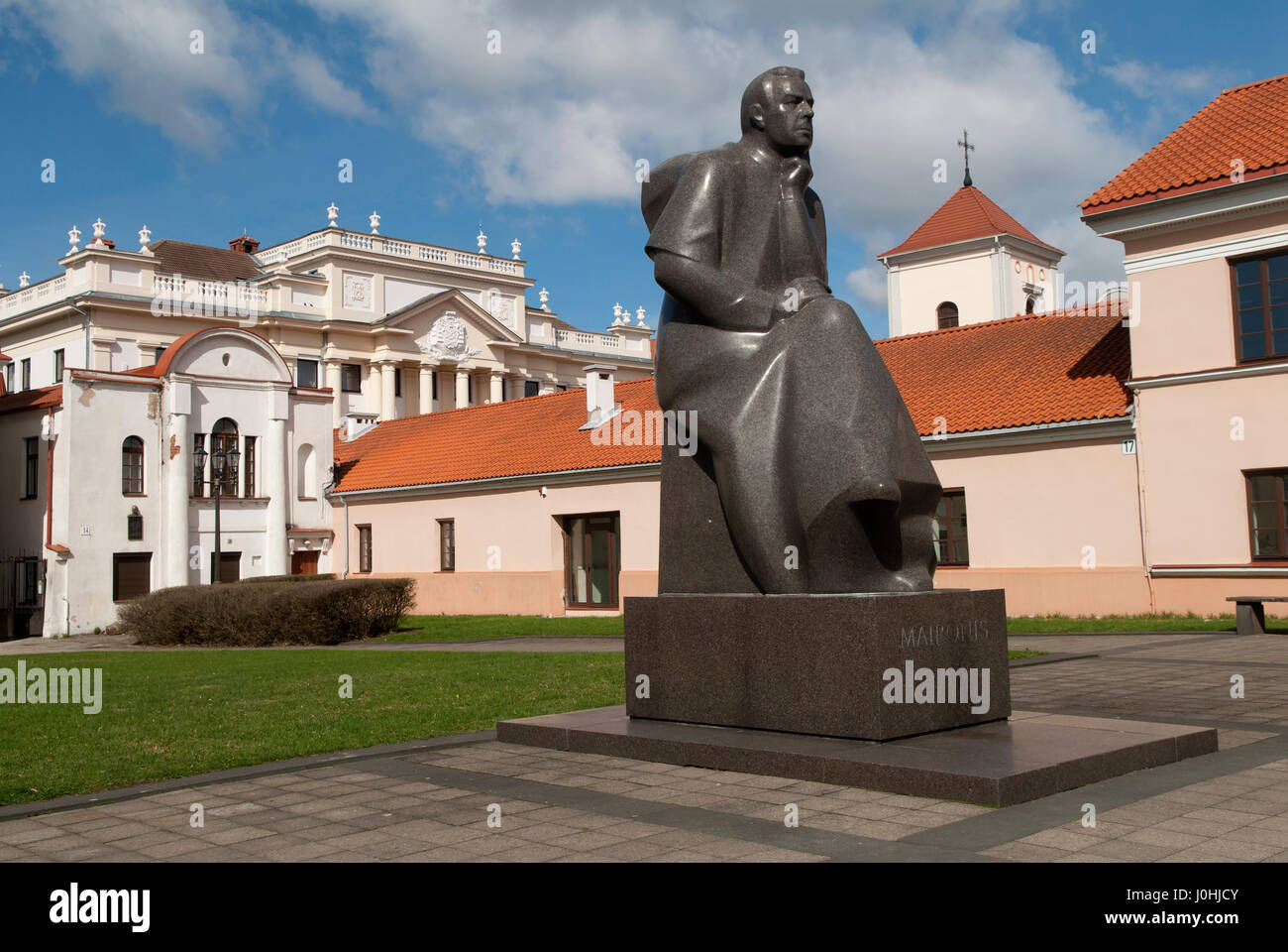 Kaunas Lithuania Statue of Maironis, the pen name of the priest Jonas ...
