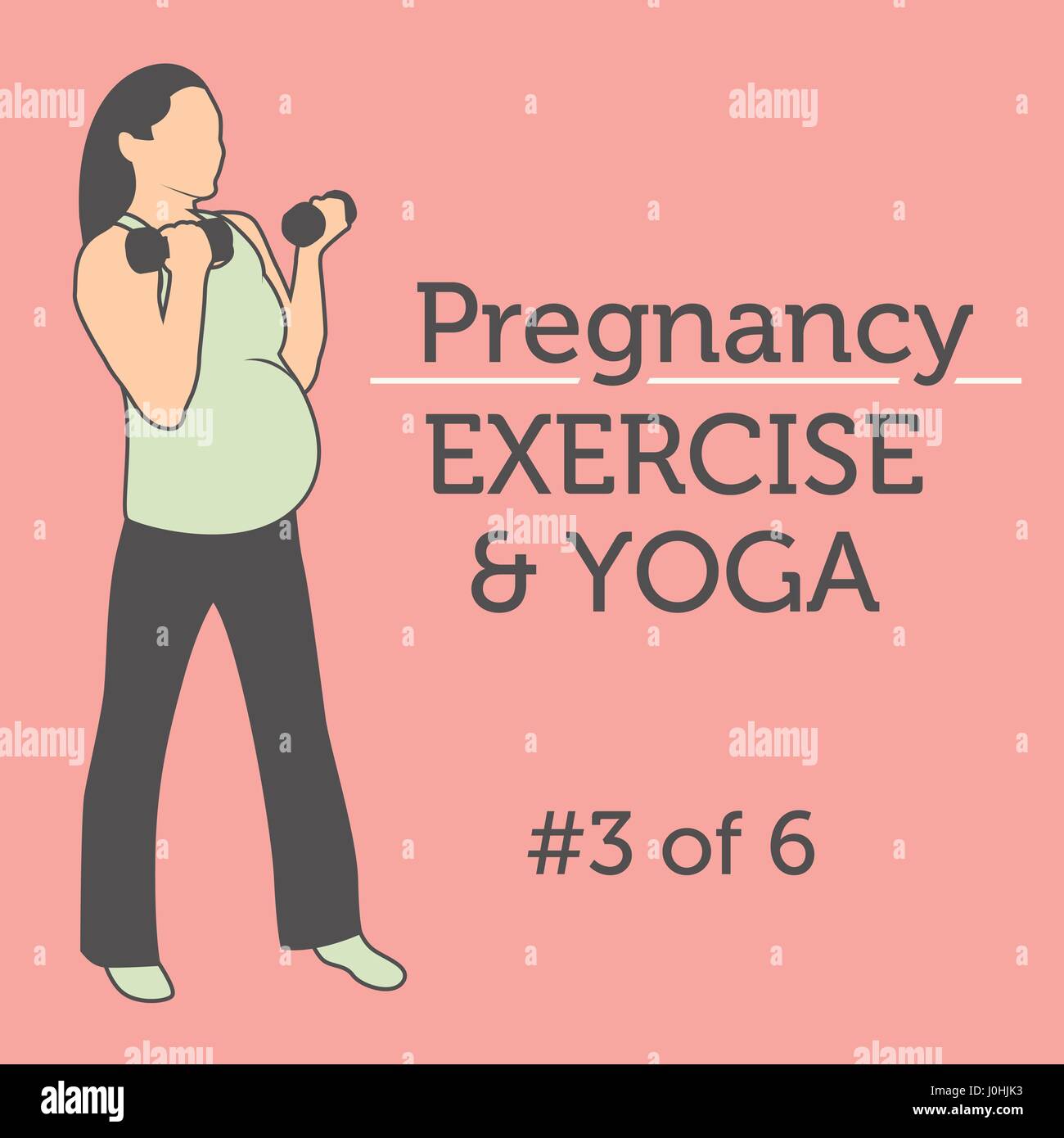 Pregnant Woman Exercising, Stretching, Bending, Doing Yoga Icons Stock ...