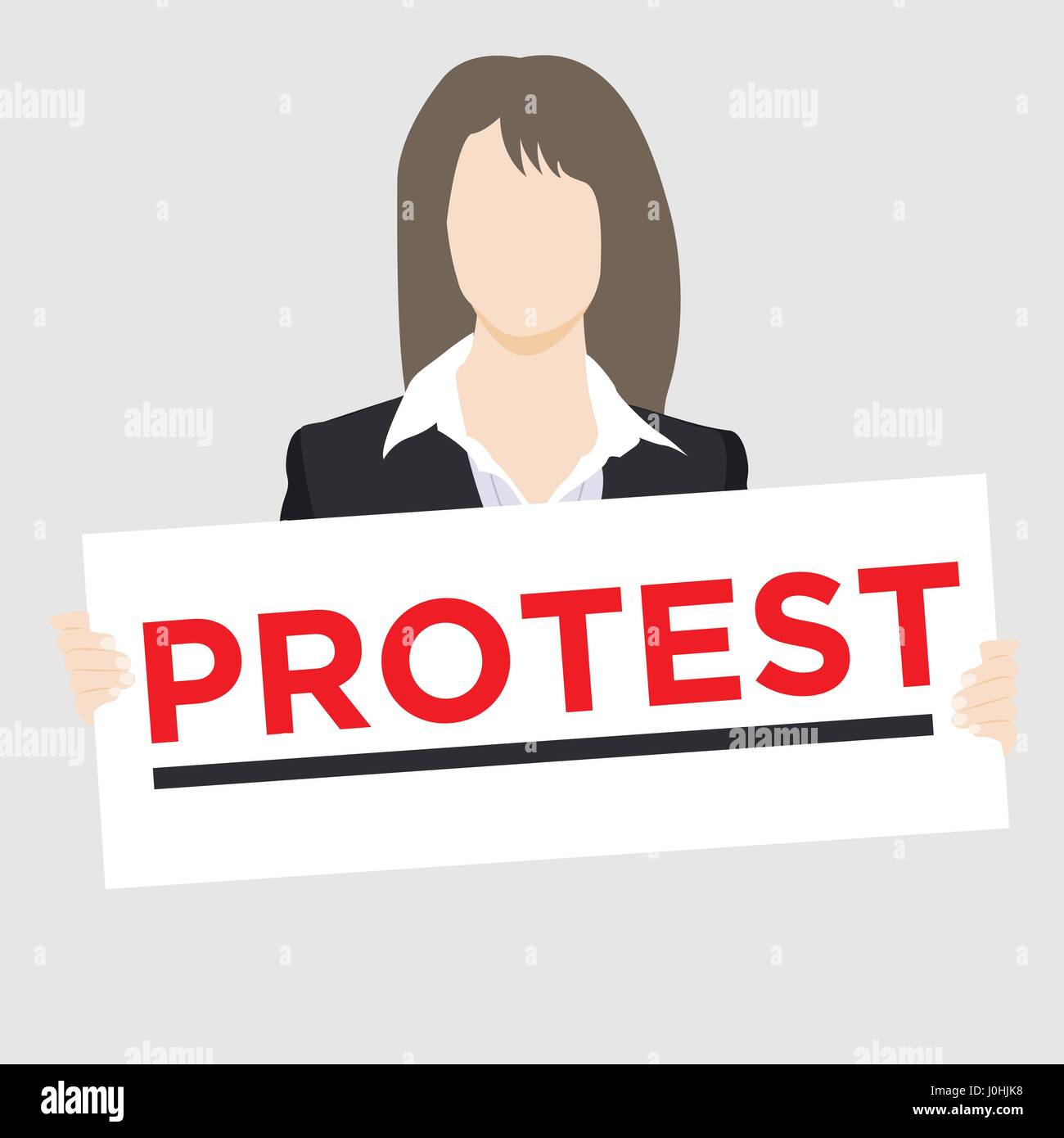 Female activist holding sign Stock Vector Images - Alamy