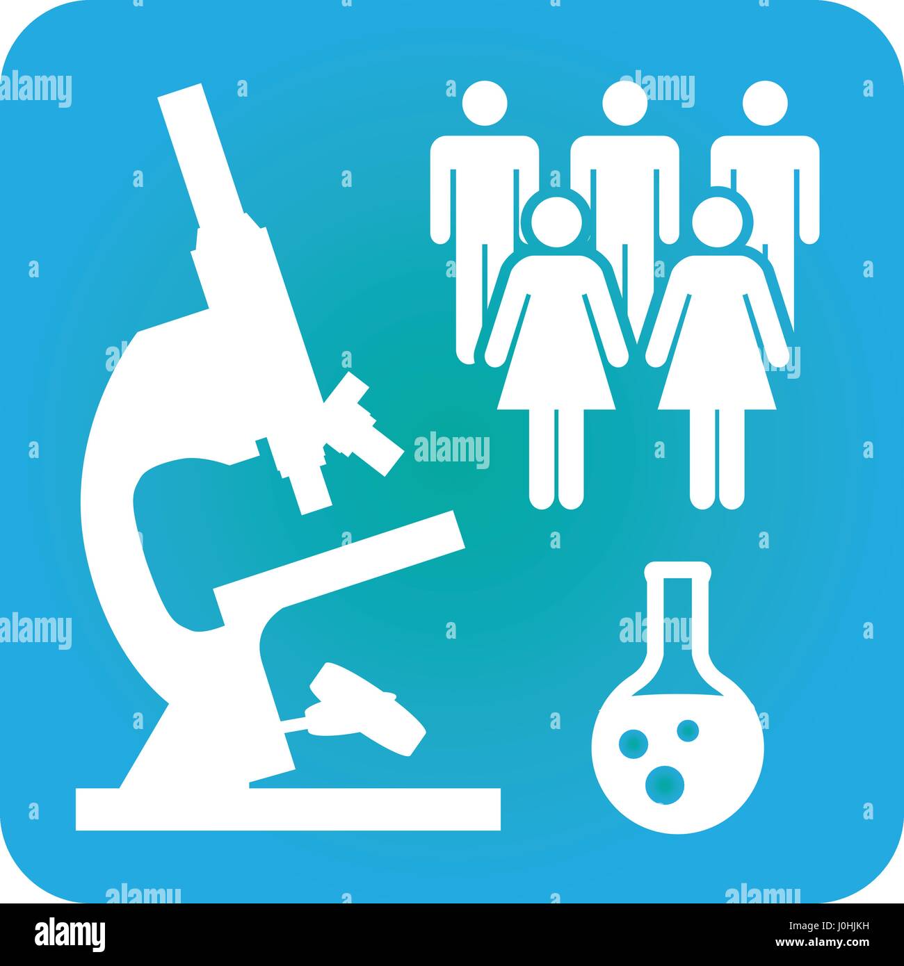 Medical Healthcare Icons w/ People Charting Disease or Scientific ...