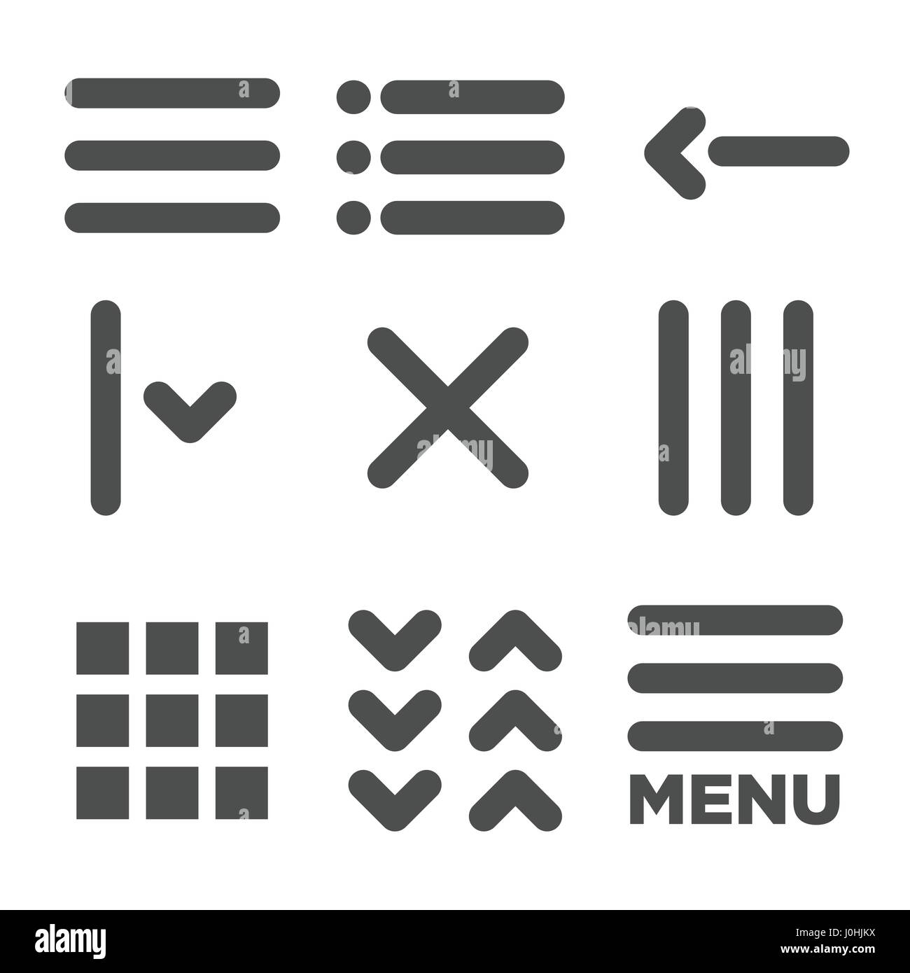 Flat Menu Icon Illustration for Website Navigation Stock Vector Image ...