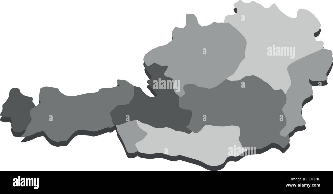 austria map with regions on a white background in vector Stock Vector ...