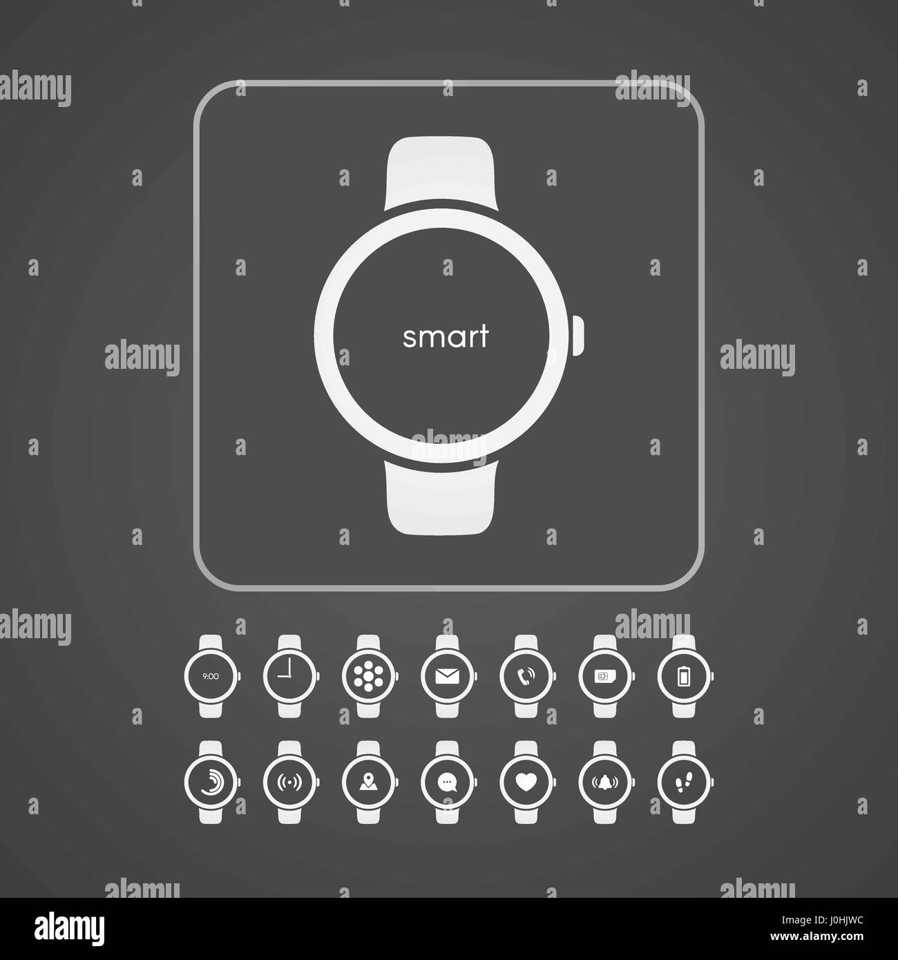 Smart watch battery icon Black and White Stock Photos & Images - Alamy