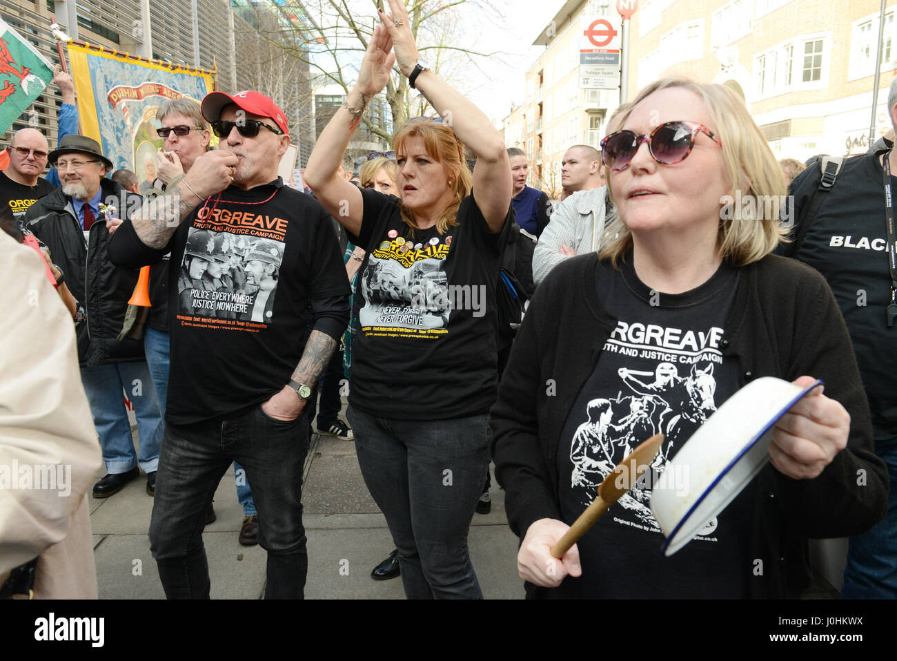 Supporters of Orgreave Truth and Justice Campaign gather outside The ...