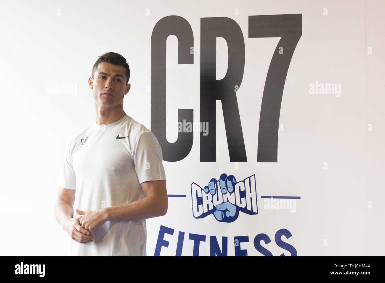 Cristiano Ronaldo at the presentation of CR7 Crunch Fitness in Madrid ...