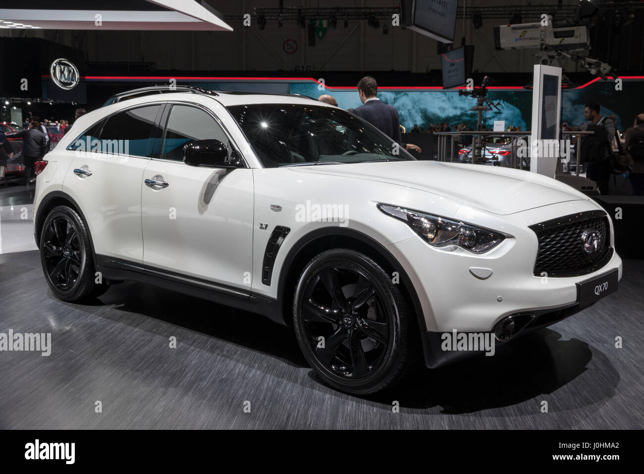 GENEVA, SWITZERLAND - MARCH 7, 2017: Infiniti QX70 Crossover SUV car ...