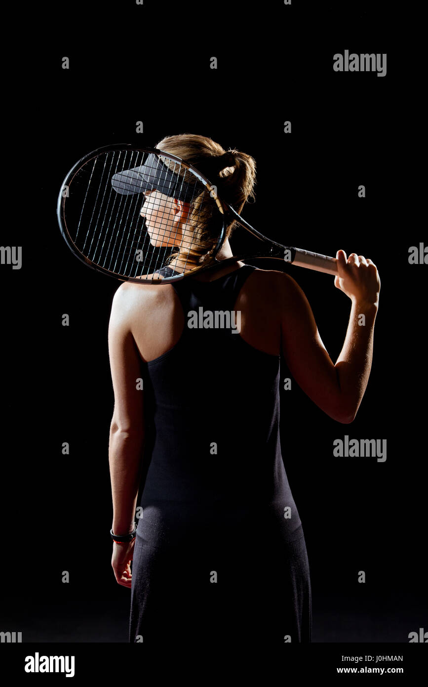 Female tennis player rear view hi-res stock photography and images - Alamy