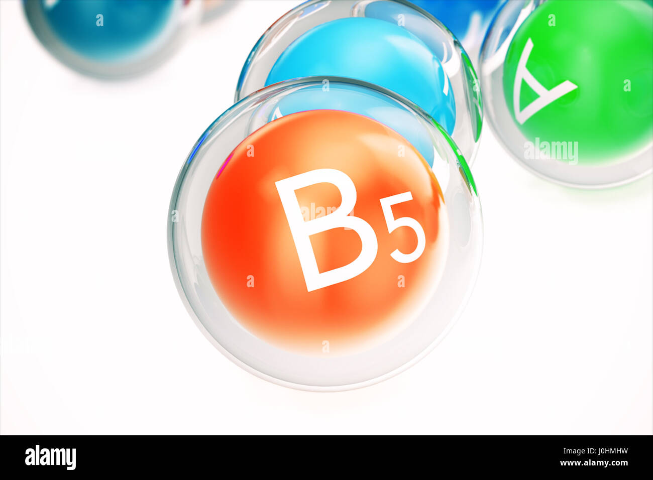 Vitamin B5 , isolated on white background. Symbol of health and ...