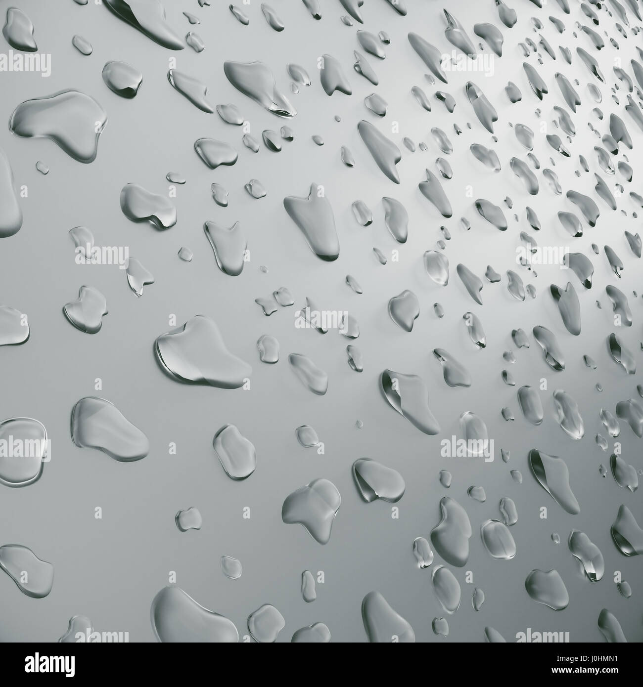 Realistic drops of water on a steel. 3d rendering Stock Photo - Alamy