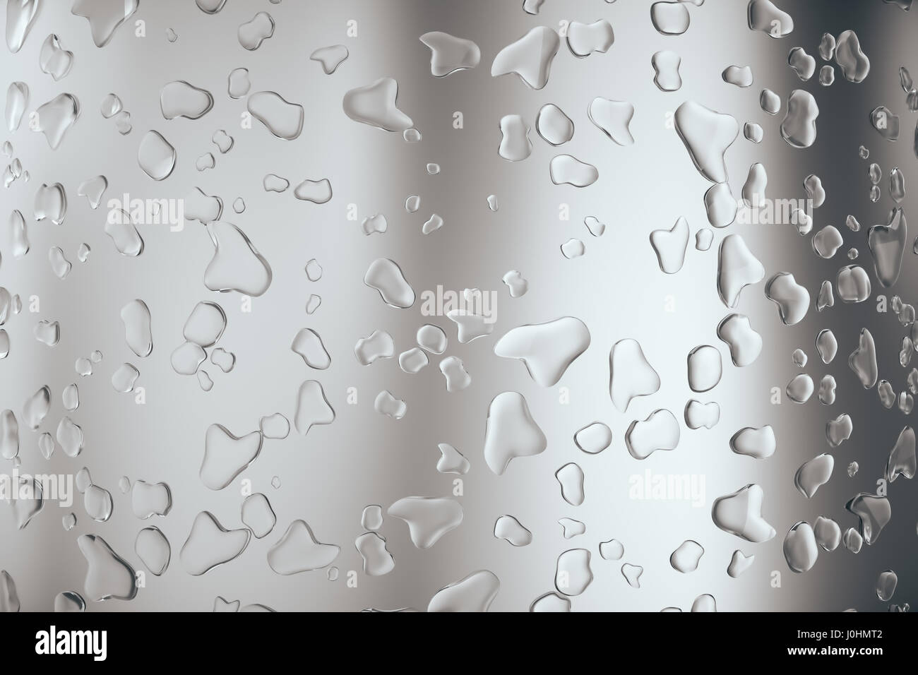 Realistic drops of water on a steel surface. 3d rendering Stock Photo ...