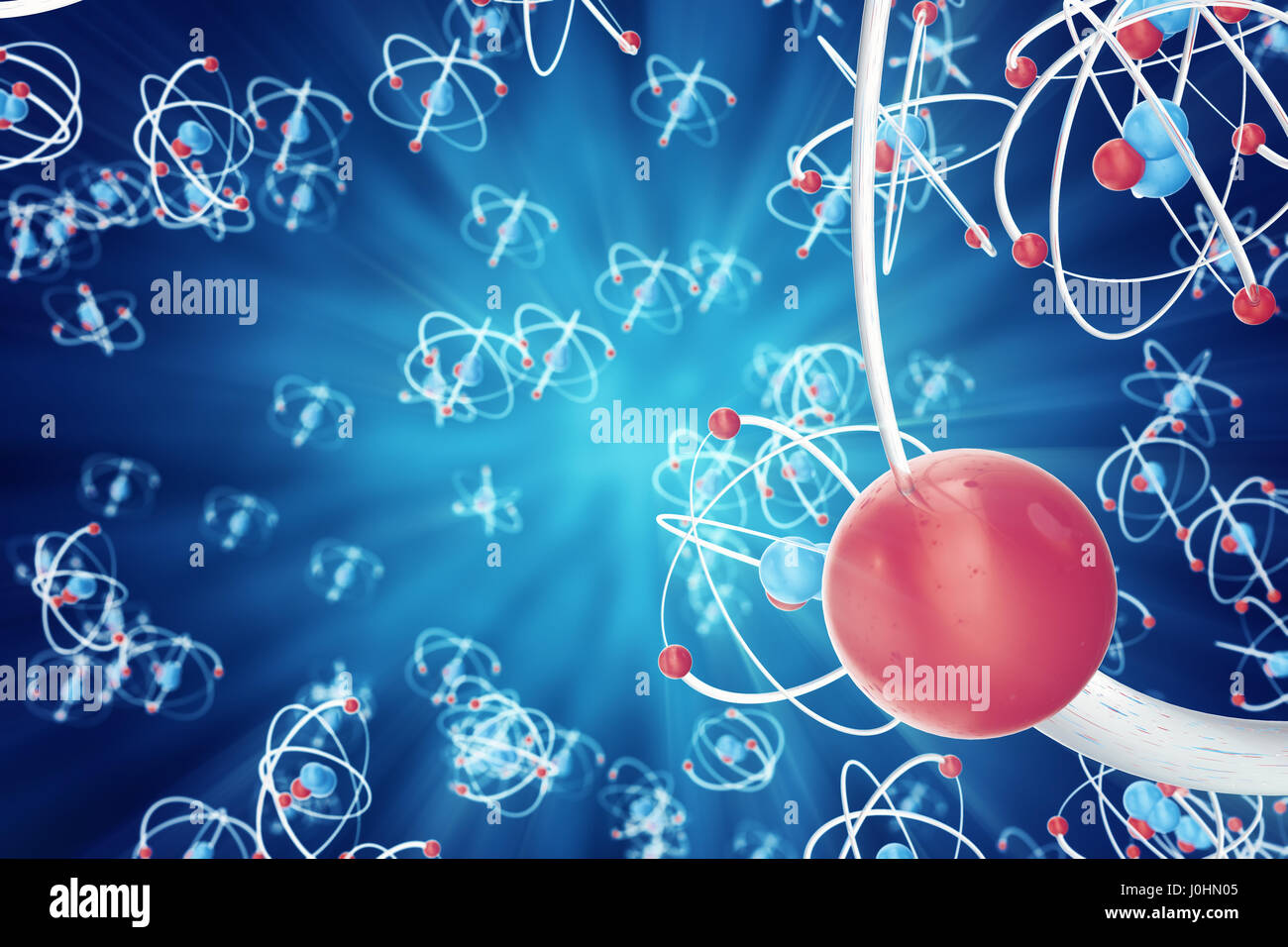 Abstract atom background, Chemistry model of molecule. atoms and ...
