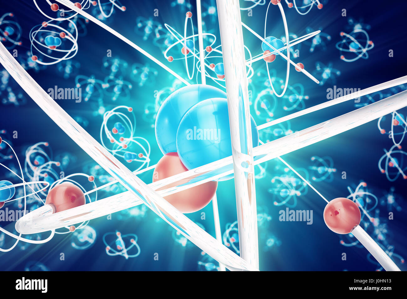 Abstract atom background, Chemistry model of molecule. atoms and ...