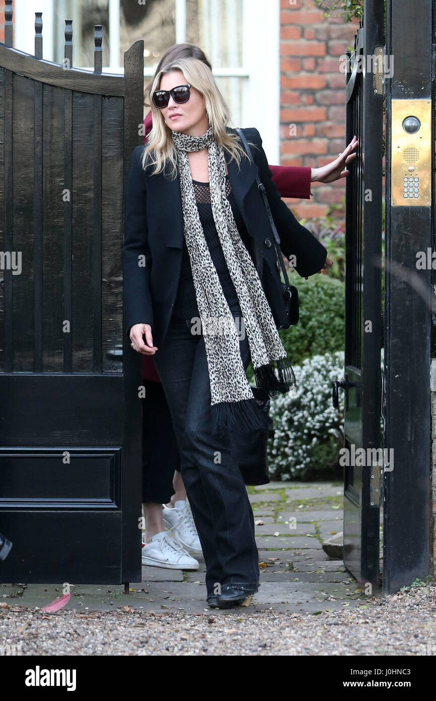 Kate Moss leaves her North London home and gets into a vintage Mercedes ...