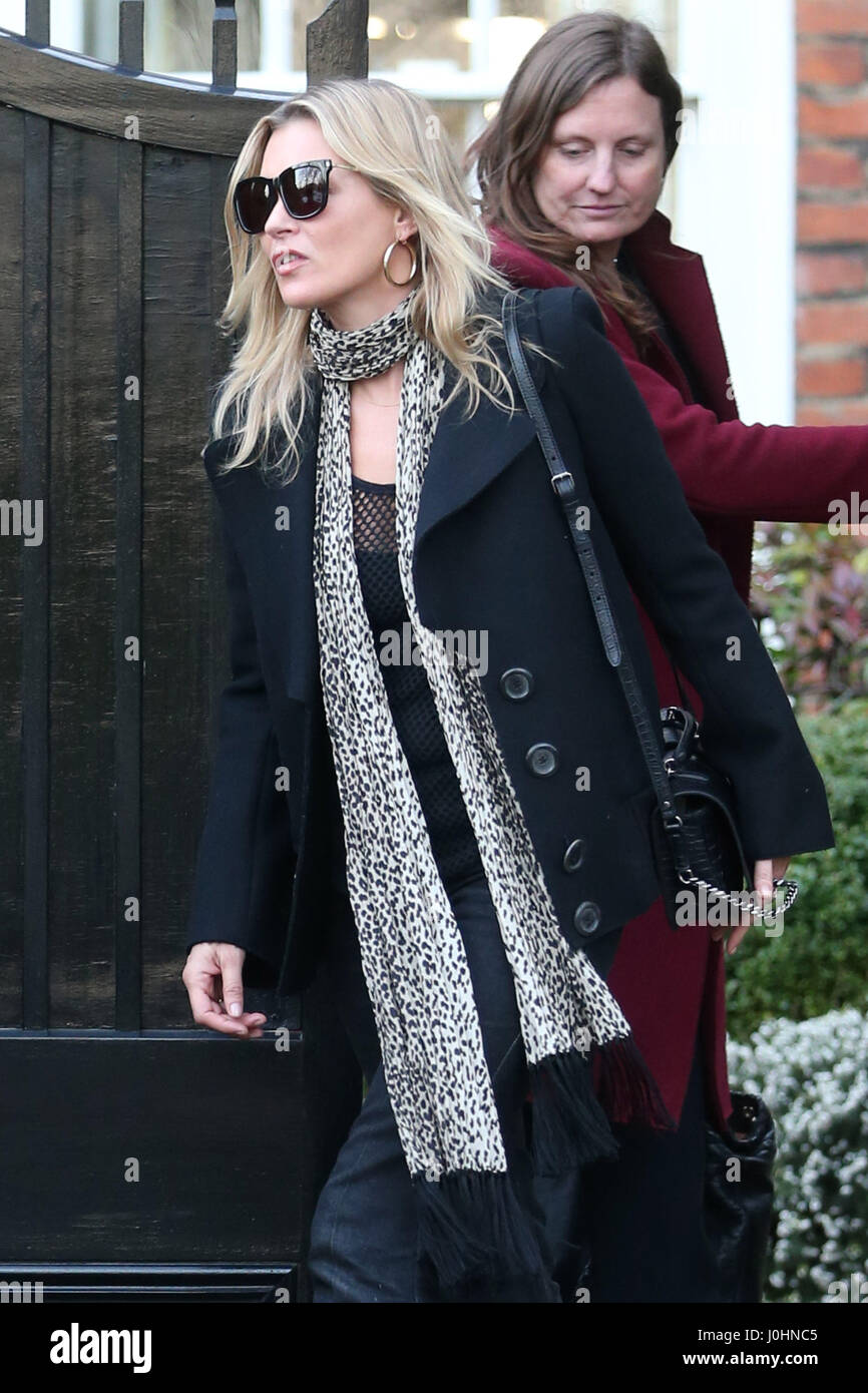 Kate Moss leaves her North London home and gets into a vintage Mercedes ...