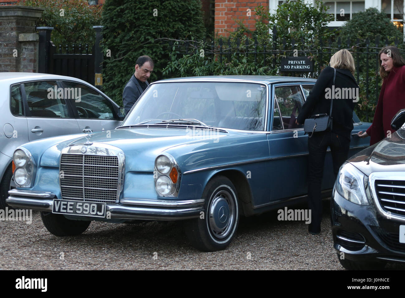 Kate Moss leaves her North London home and gets into a vintage Mercedes ...
