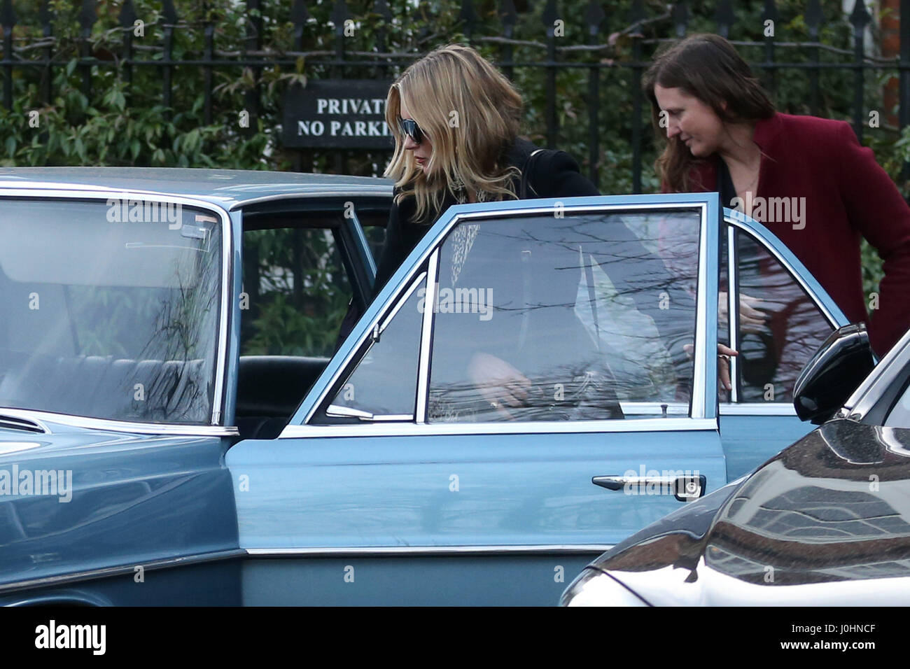 Kate Moss leaves her North London home and gets into a vintage Mercedes ...