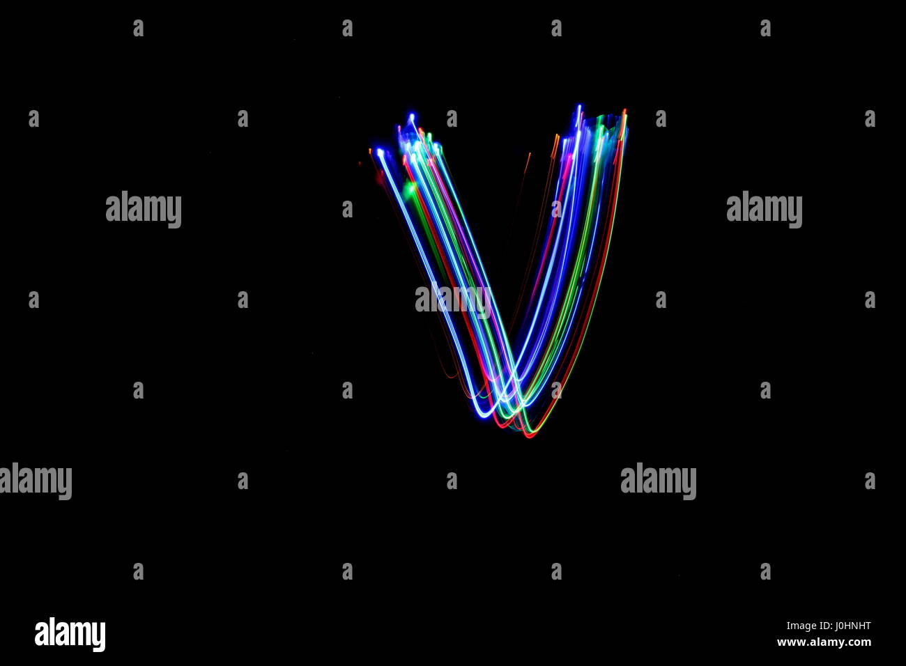 Light Painting Photography Letters - V Stock Photo - Alamy