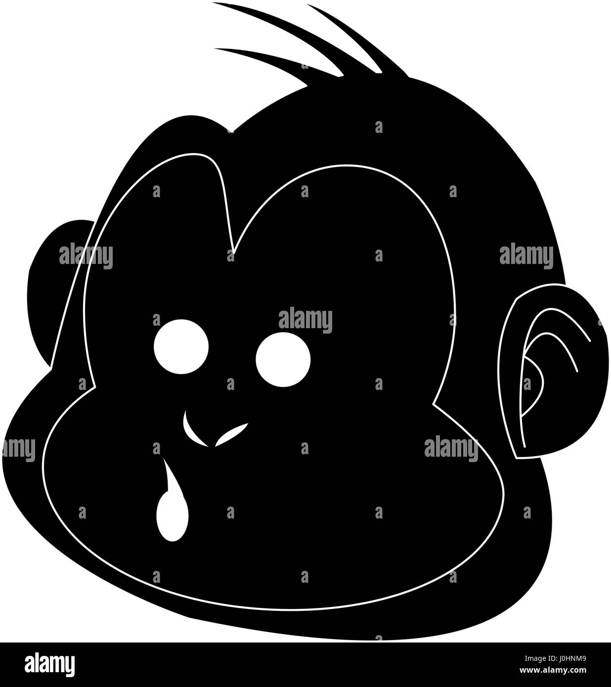 happy smiling monkey cartoon icon image Stock Vector Image & Art - Alamy