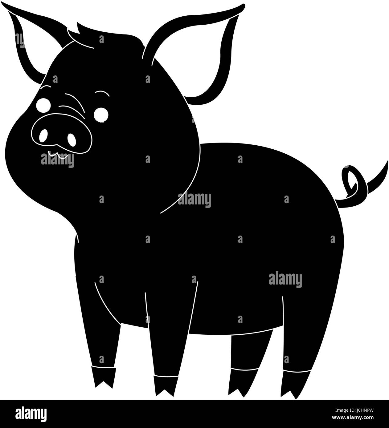 Cartoon pig Black and White Stock Photos & Images - Alamy