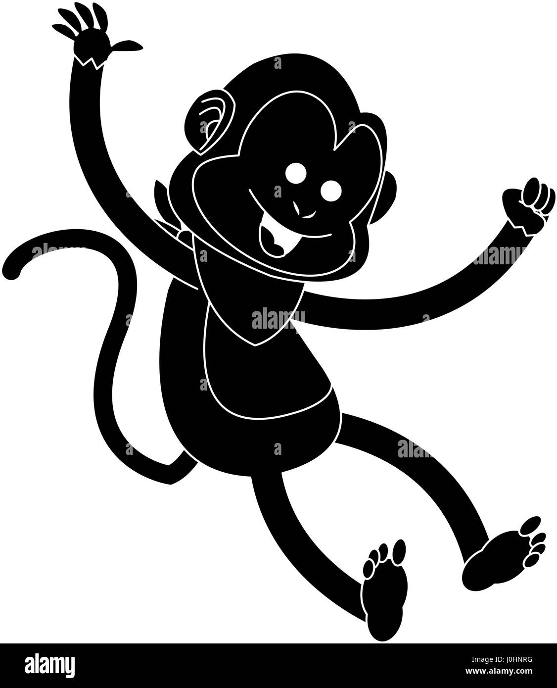 happy playful monkey cartoon icon image Stock Vector Image & Art - Alamy
