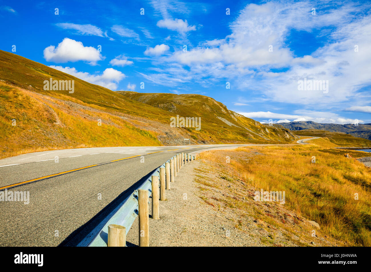 Mountain curve road. Nature Norway Stock Photo - Alamy