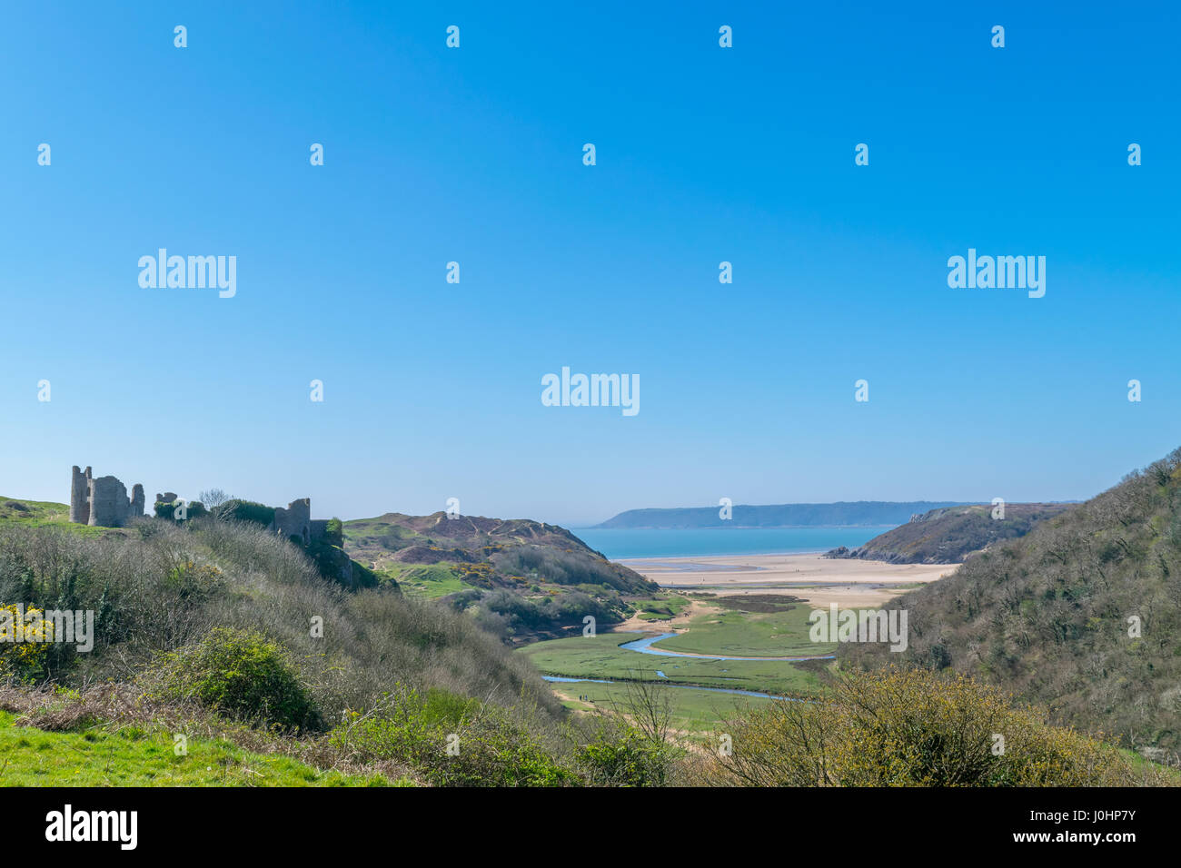 Pennard castle ruins hi-res stock photography and images - Alamy