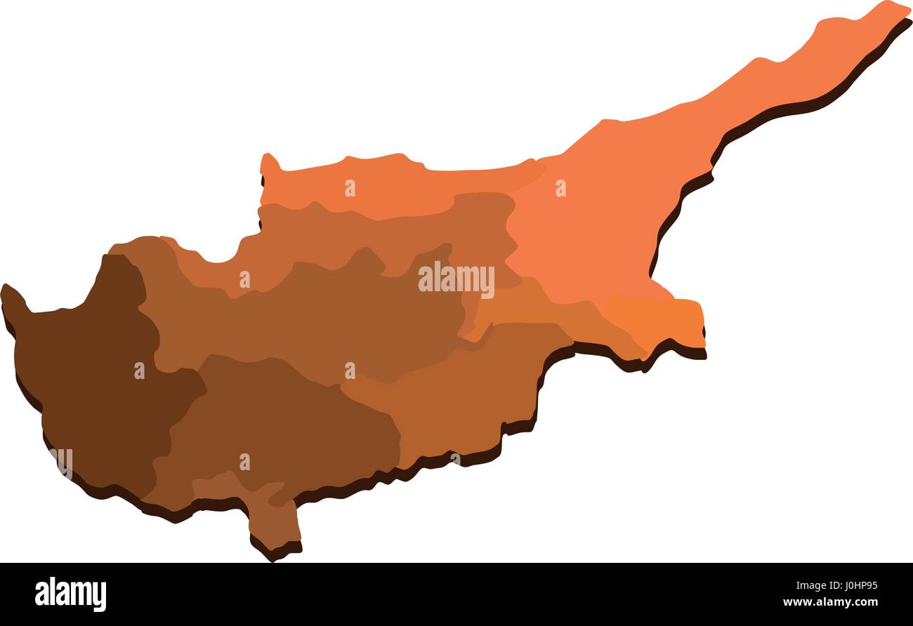 cipro map with regions on a white background Vector Stock Vector Image ...