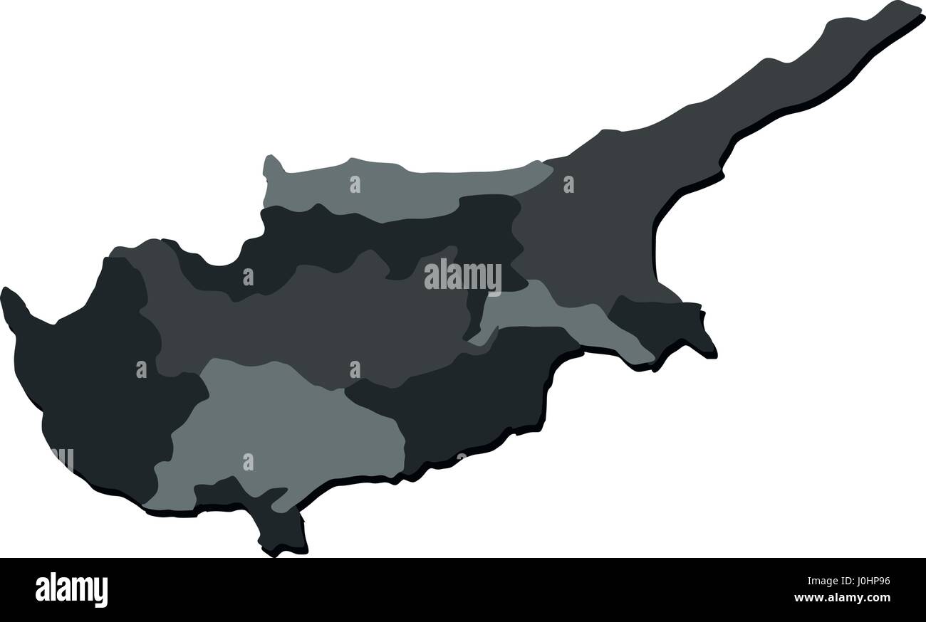 cipro map with regions on a white background Vector Stock Vector Image ...