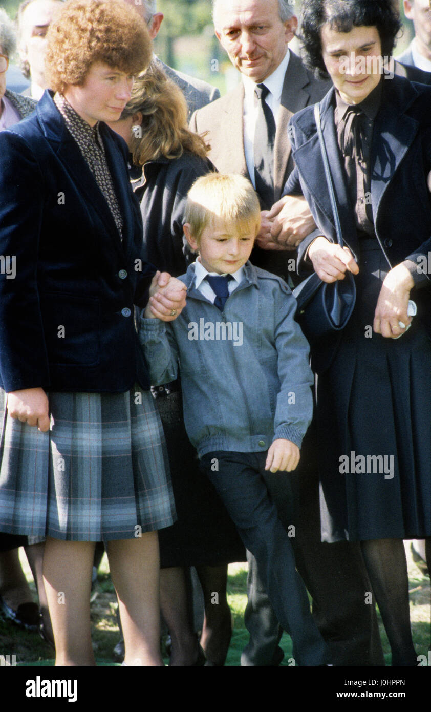 Martin Hartley aged 8 at the funeral of his parents and grandparents ...