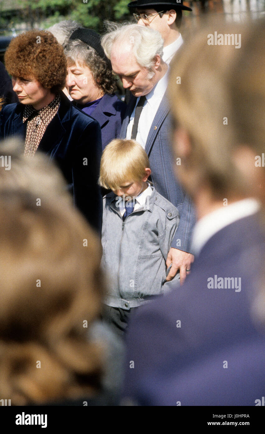 Martin Hartley aged 8 at the funeral of his parents and grandparents ...