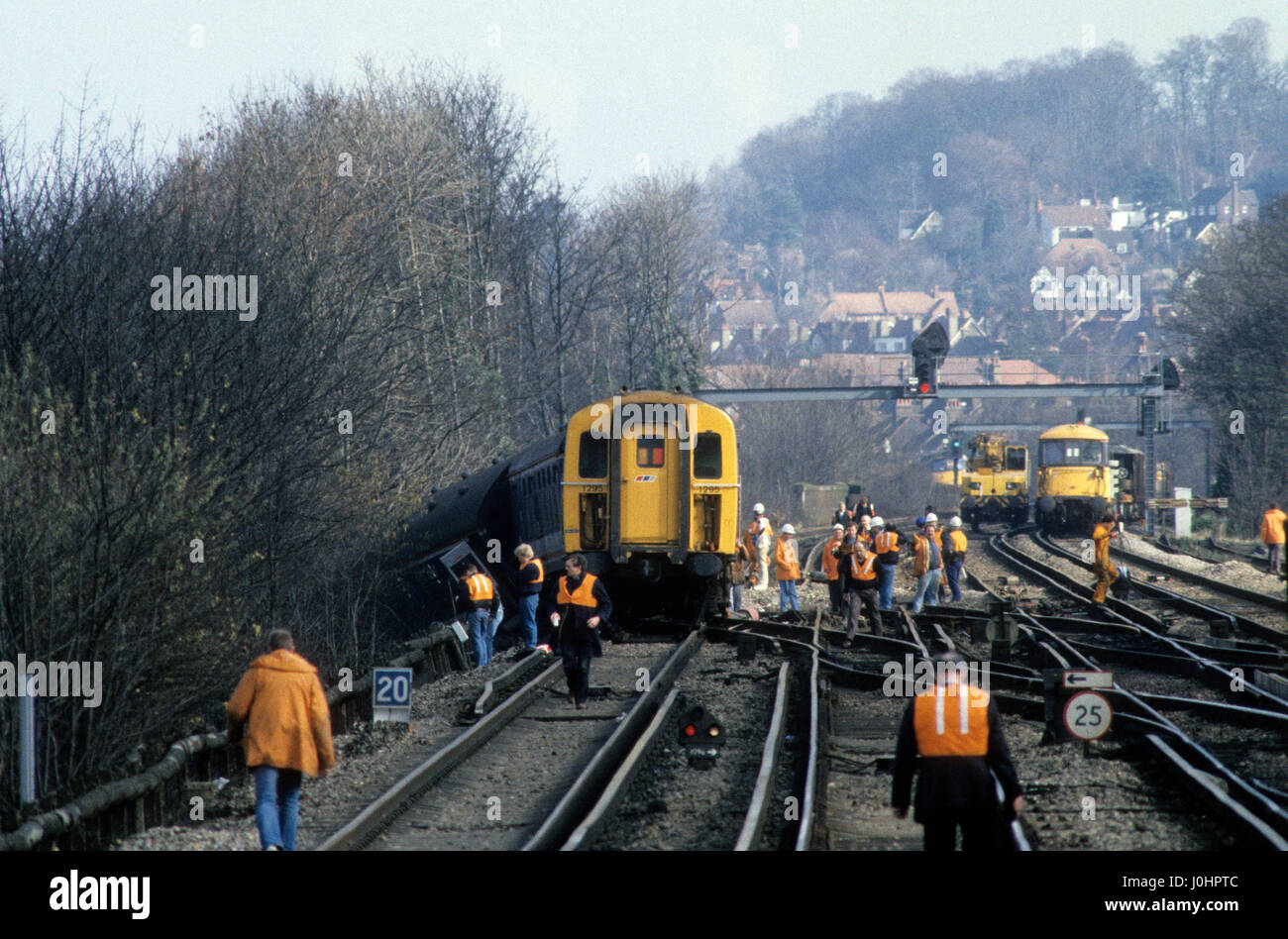 Purley station rail crash 5th March 1989 Stock Photo - Alamy