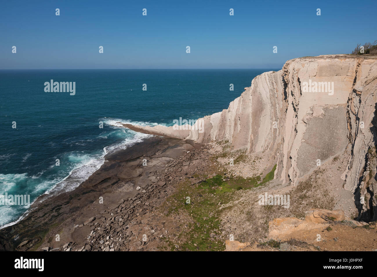 Azkorri cliffs and coastline in Getxo, Bilbao, Basque country, Spain ...
