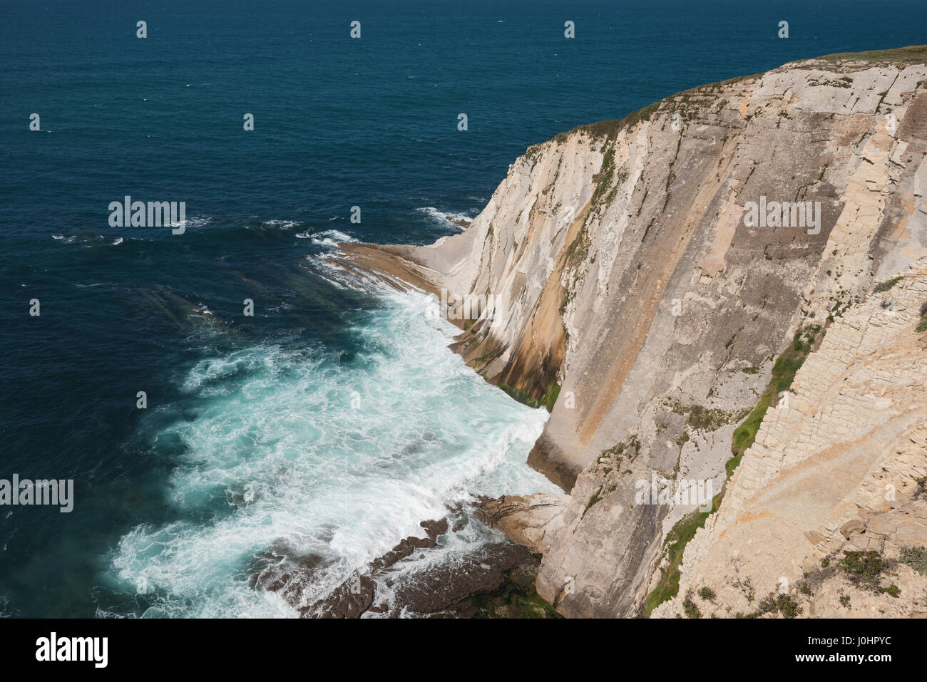 Azkorri cliffs and coastline in Getxo, Bilbao, Basque country, Spain ...