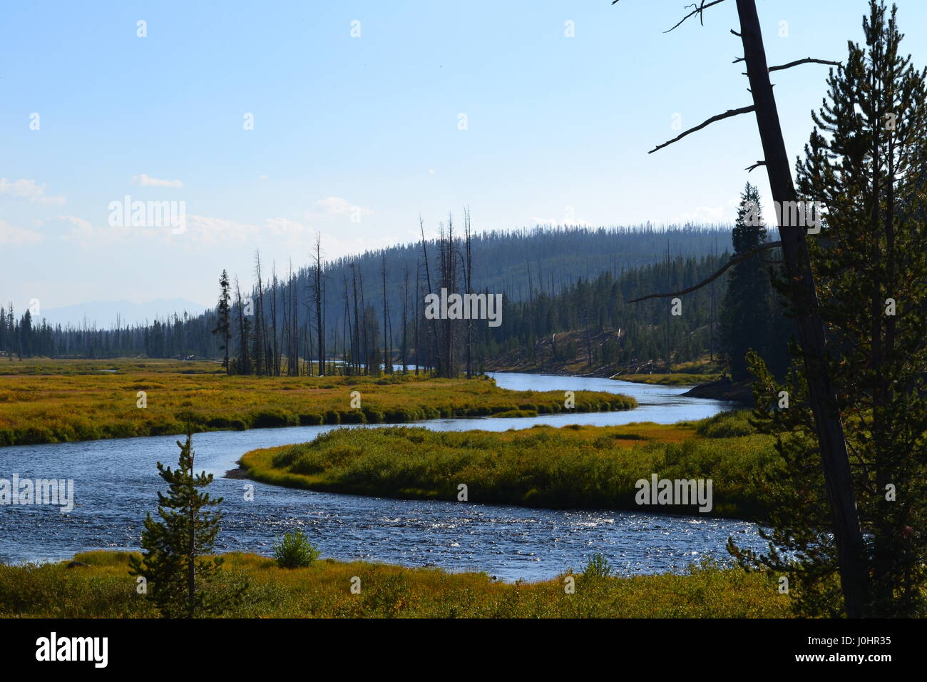 Wild and scenic river snakes into Yellowstone Stock Photo - Alamy