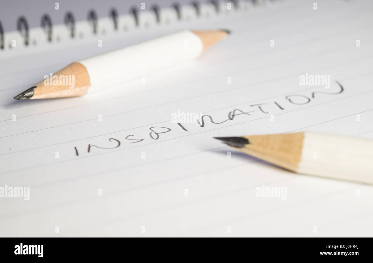 Word Inspiration written on paper with pencil Stock Photo - Alamy